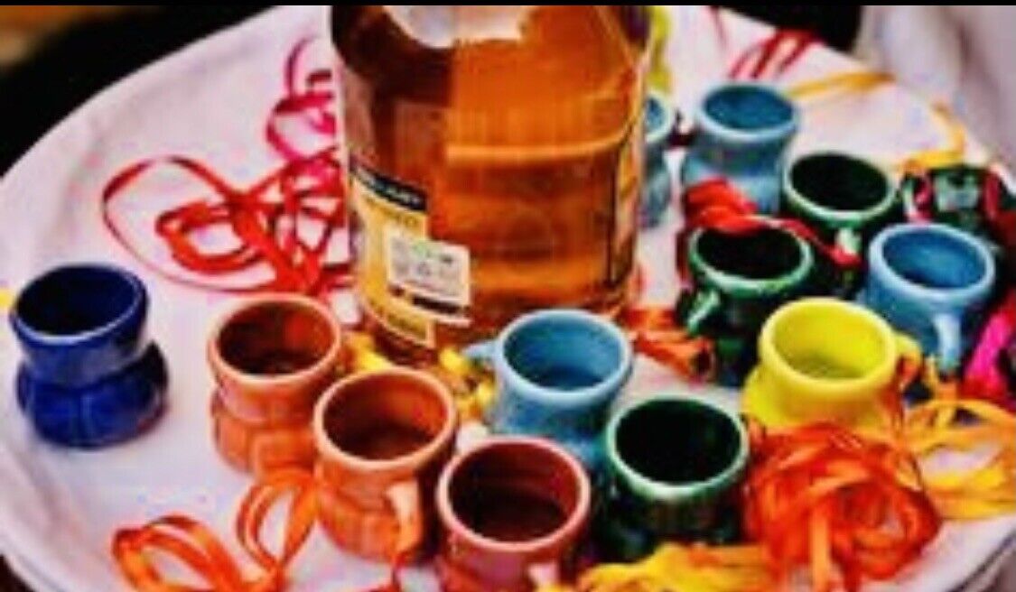 12 x mini tequila shots multi colored Mexican tequileros Cantaritos Ja ...