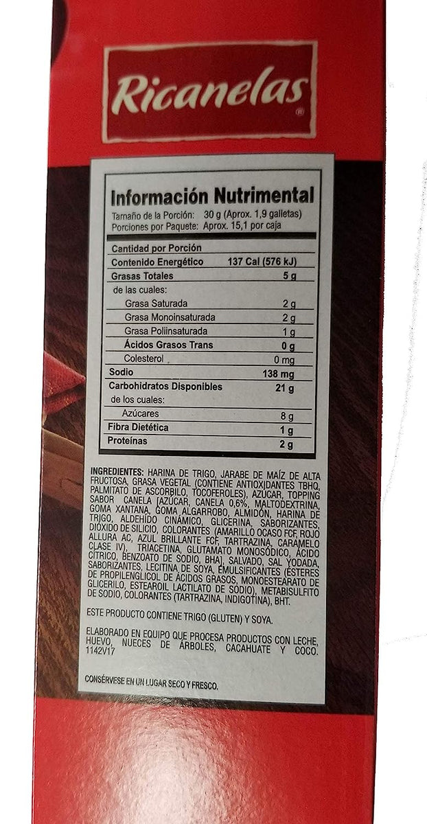 Gamesa Ricanelas. Irresistible Mexican Cinnamon Cookies, 1 box (4 indi ...