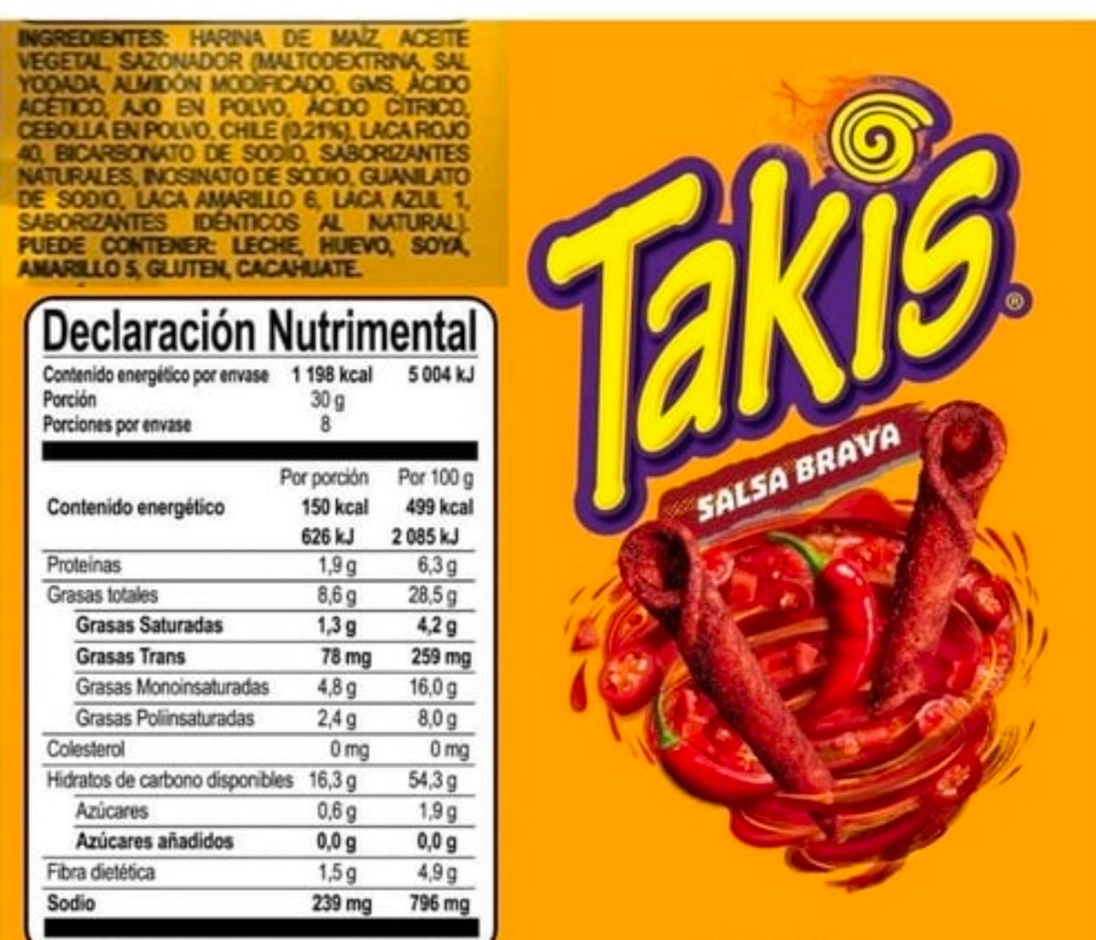 barcel takis salsa brava 70g Box w/5 bags Mexican Snacks – Border Merchant