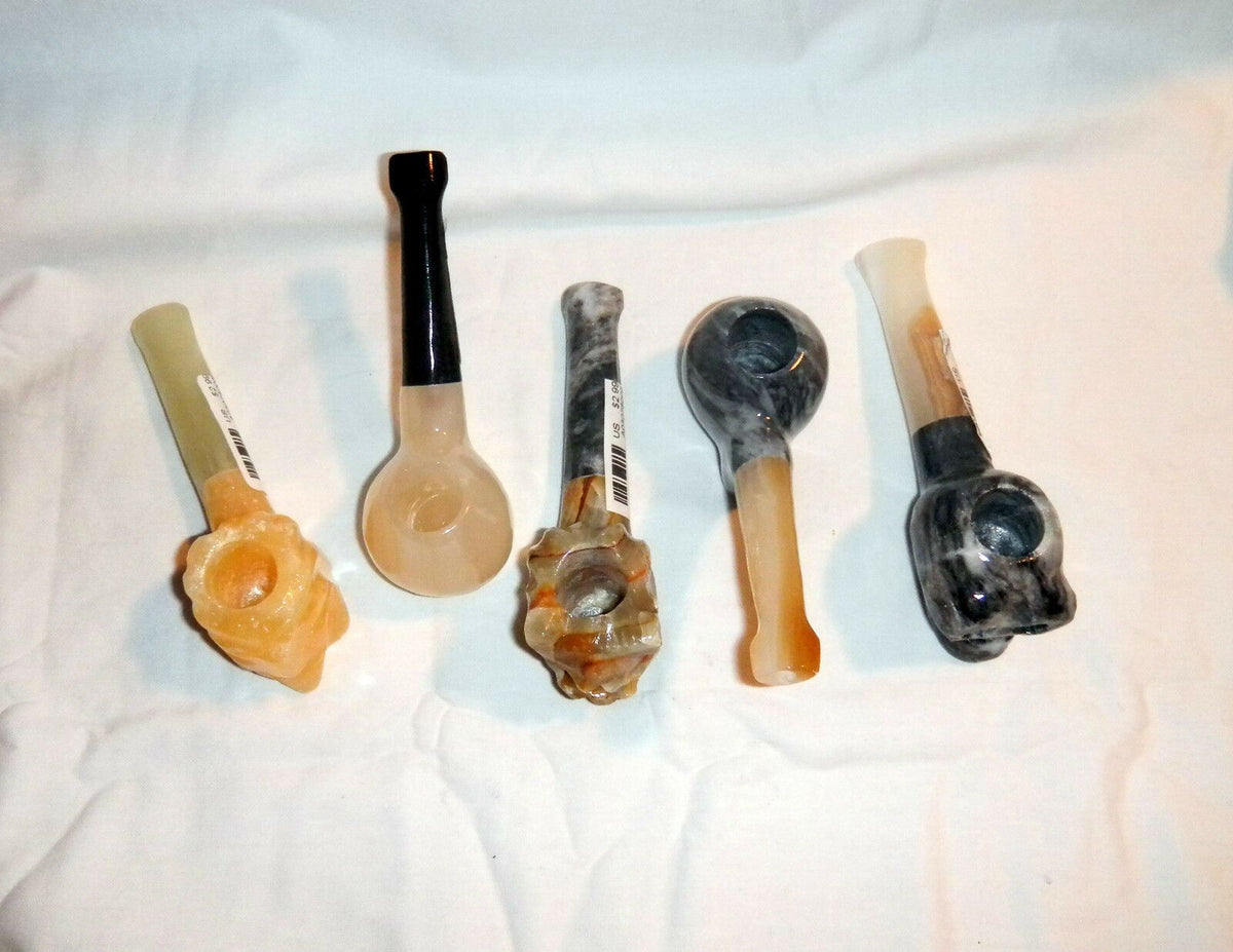 Onyx Natural Stone Hand Carved In Mexico Smoking Pipes MultiColor Vari ...